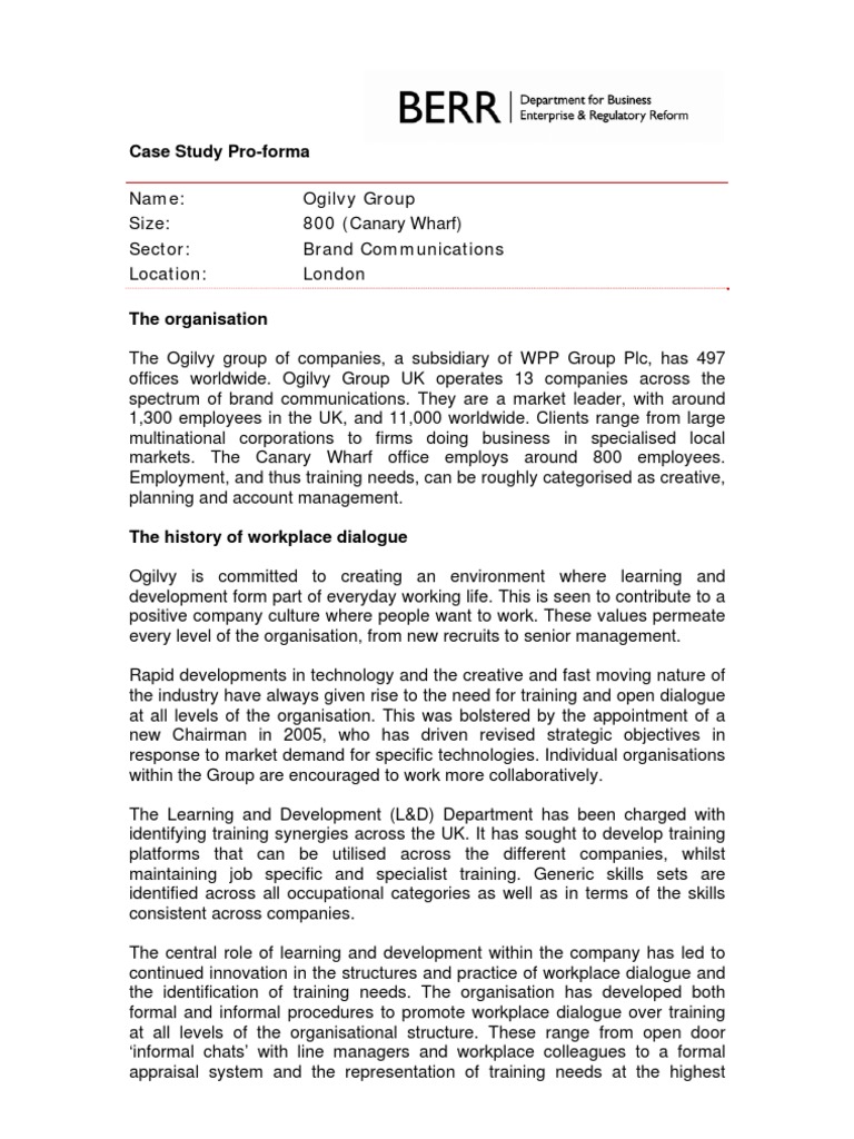 Case Study Pro-Forma | PDF | Performance Appraisal | Top Down And ...