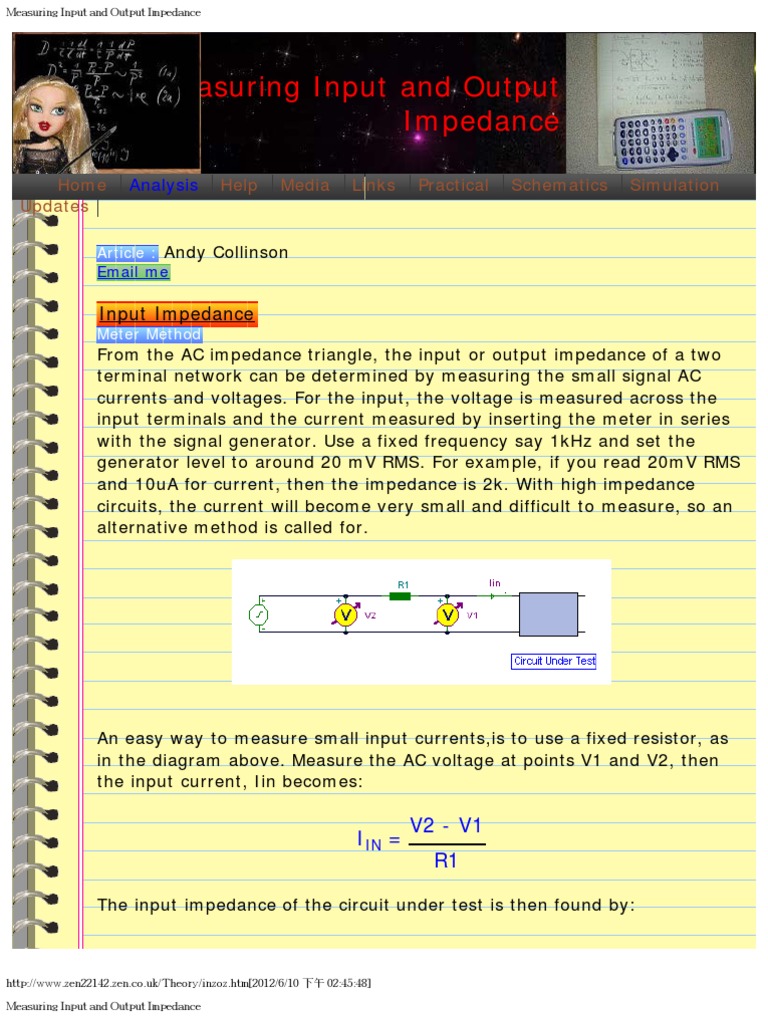 Measuring Input and Output Impedance | PDF | Electrical Impedance | Amplifier