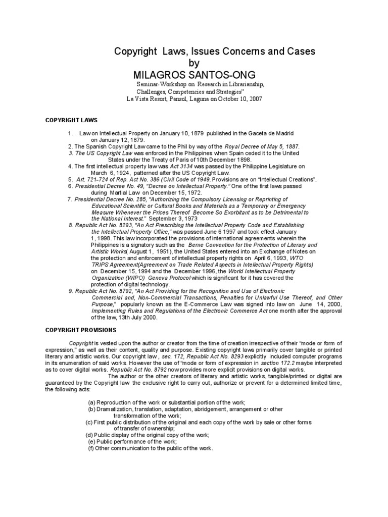 Understanding Copyright Laws in the Philippines | PDF | Copyright ...