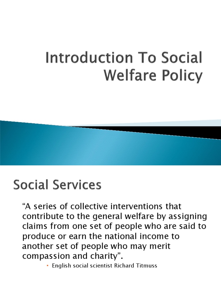 Social Welfare Policy | PDF | Welfare | Economics