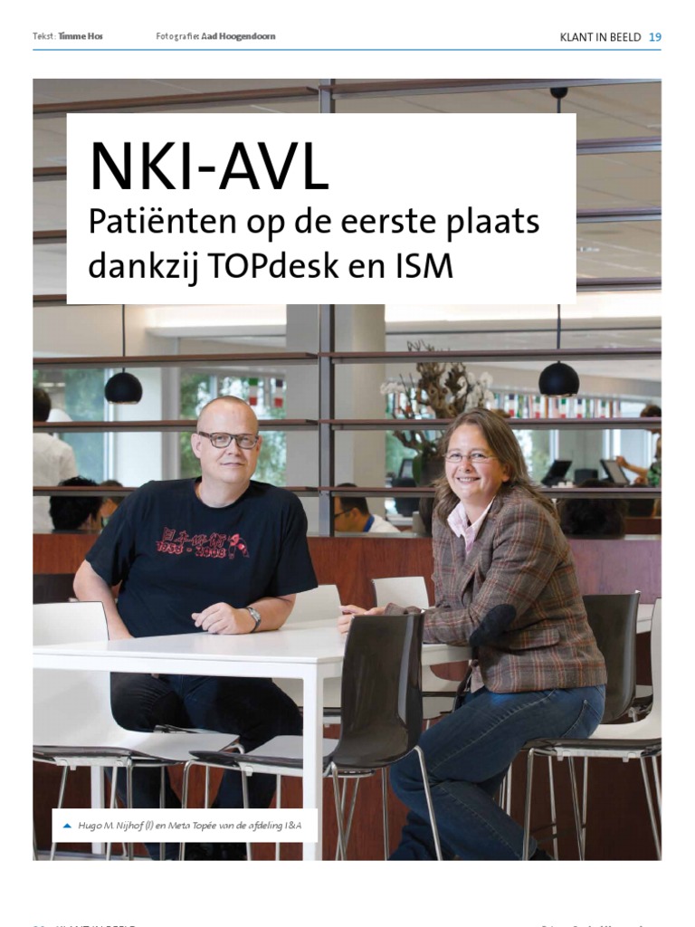 NKI-AVL Patiënten Op de Eerste Plaats Dankzij TOPdesk en ISM | PDF