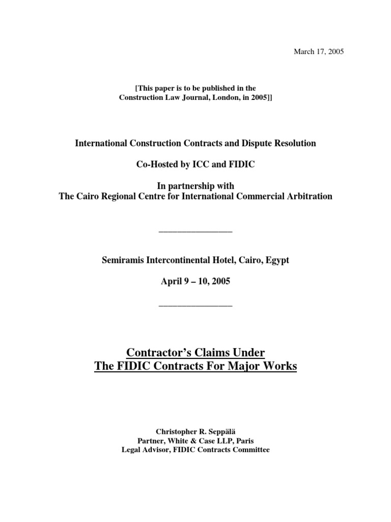 FIDIC Cont Claims 2005 | Download Free PDF | Indemnity | Insurance