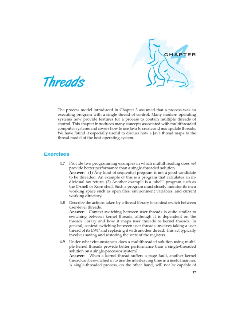 Operating System Chapter 4 | Download Free PDF | Thread (Computing ...