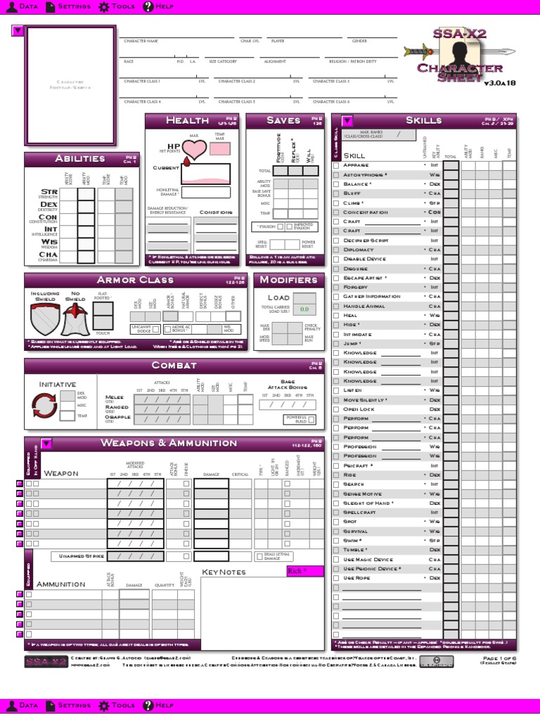 Dungeons and Dragons SSA-X2 Character Sheet | PDF | Dungeons & Dragons ...