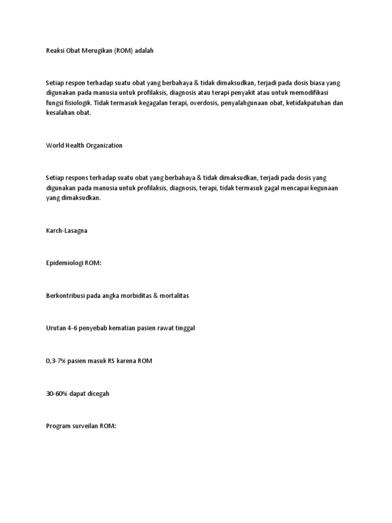 Reaksi Obat Merugikan | PDF