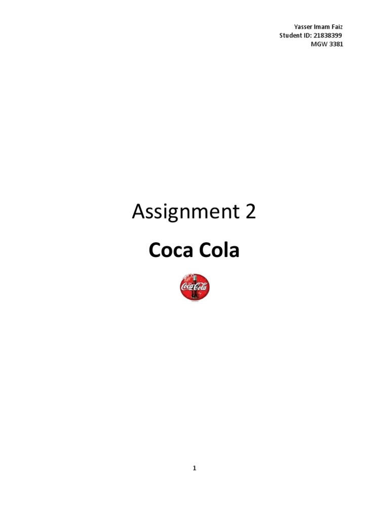 Coke Assignment 2 | PDF | Coca Cola | Supply Chain