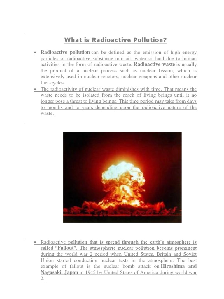 Radioactive Pollution | Radioactive Contamination | Radioactive Waste