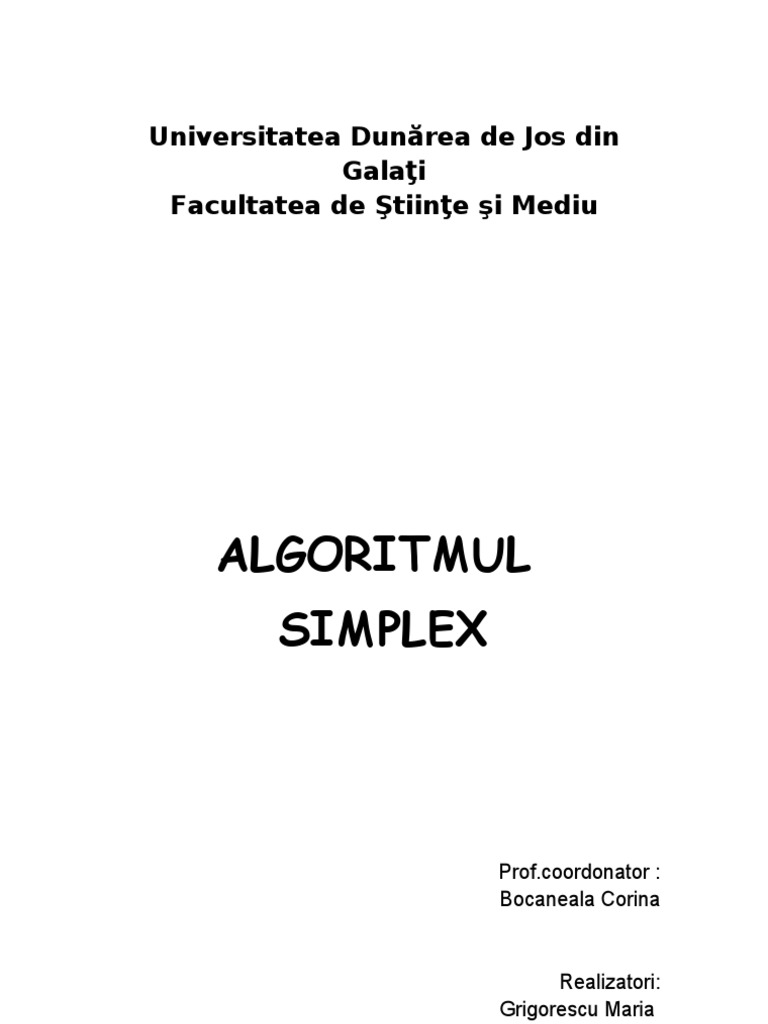 Algoritmul Simplex | PDF