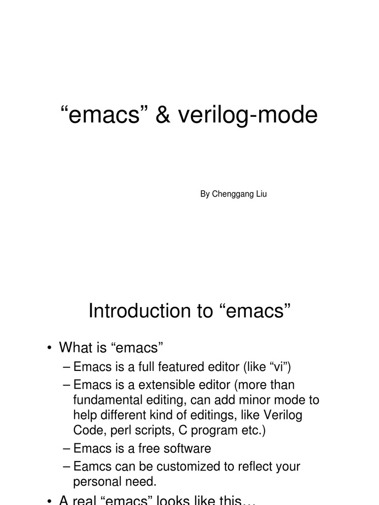Emacs Verilog Mode Pdf Mouse Computing Shell Computing