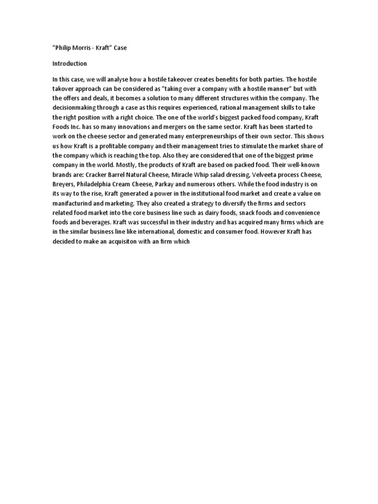 Philip Morris | Download Free PDF | Kraft Foods Inc | Mergers And ...