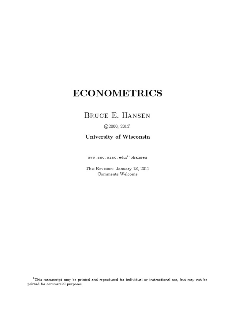 Bruce Hansen Econometrics Manual Solutions - trueefil
