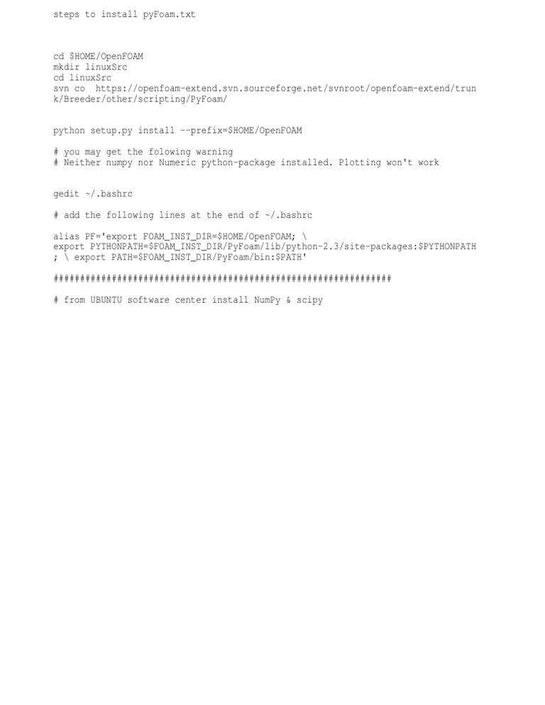 Steps To Install PyFoam | PDF