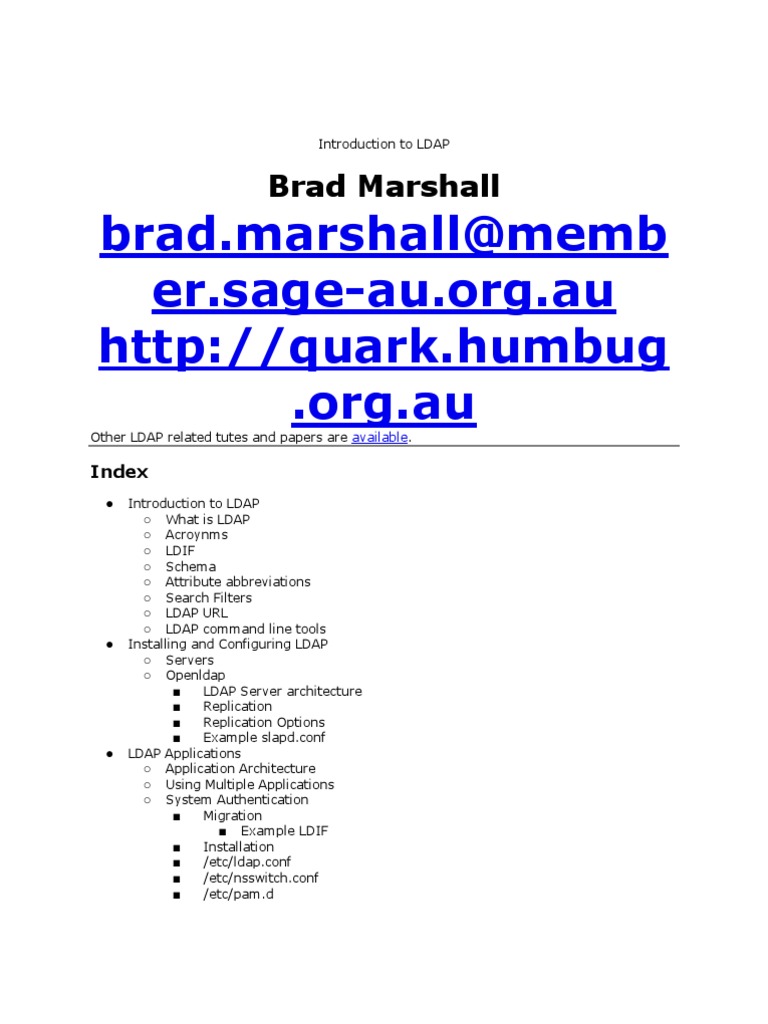 LDAP Tutorial | PDF | Information Technology Management | Computing