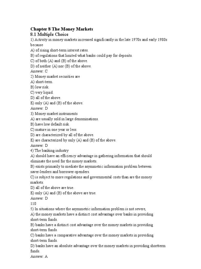 Understanding Money Market Instruments | PDF | Money Market Fund ...