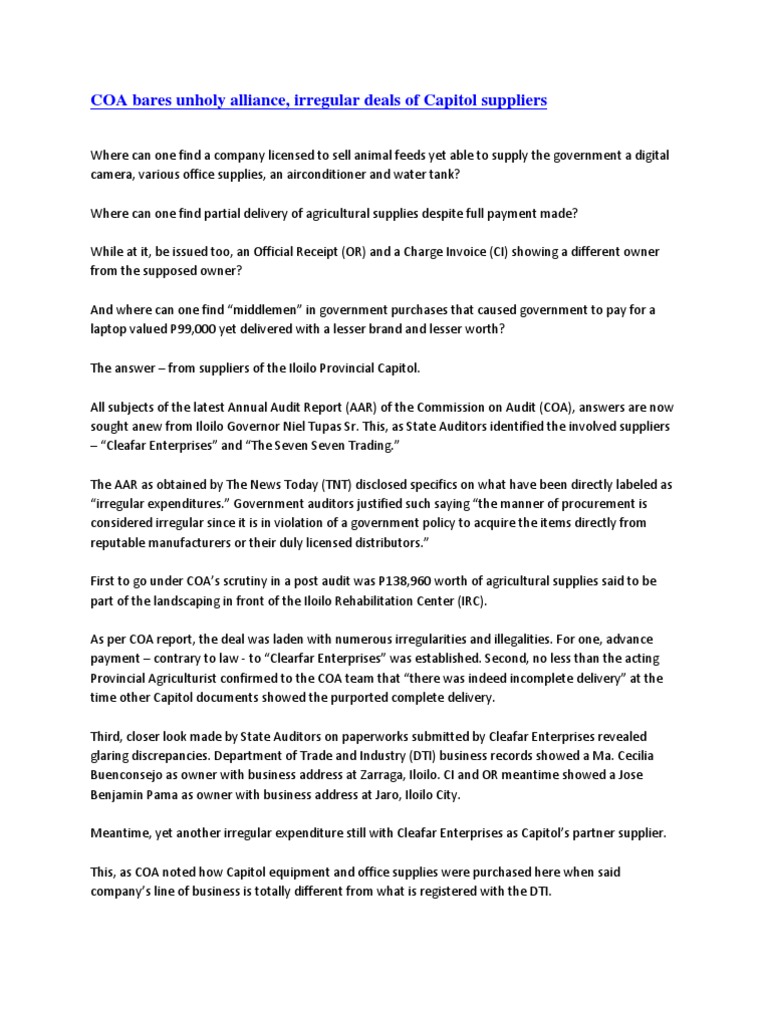 Reference-Suppliers As Middleman | Download Free PDF | Government ...