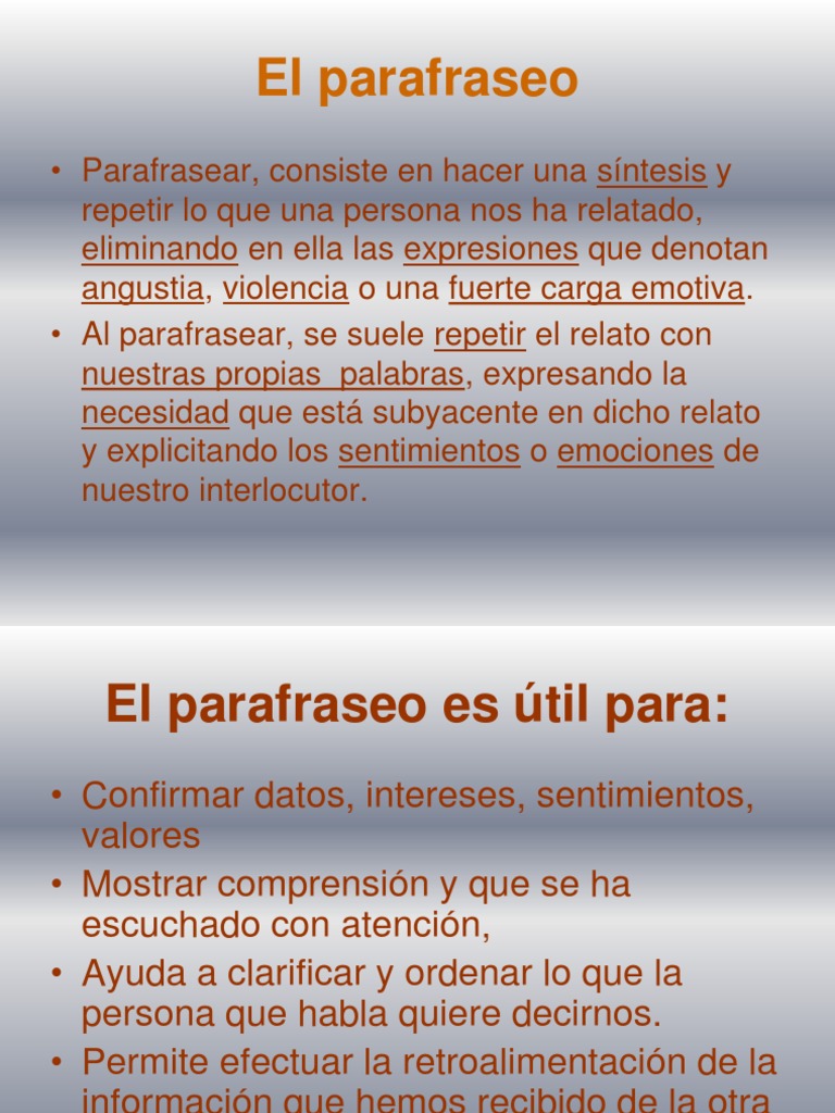 El Parafraseo | PDF