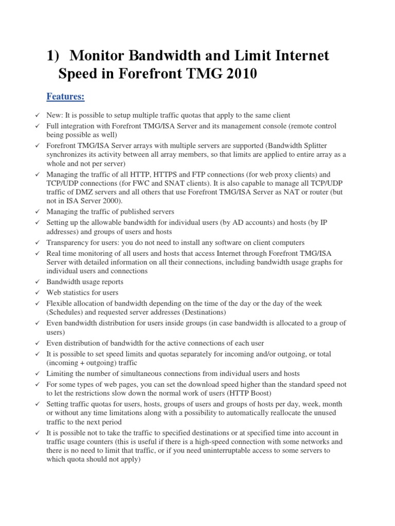 Bandwidth Splitter Rules | PDF | Web Traffic | Port (Computer Networking)