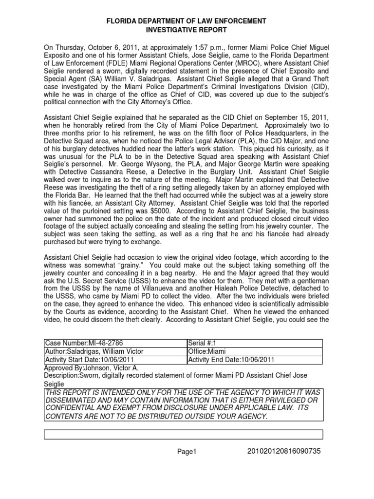 Fdle Reportspdf | PDF | Detective | Arrest