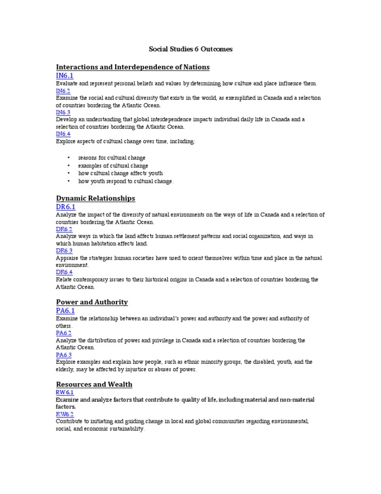 6 SocSt Outcomes | PDF