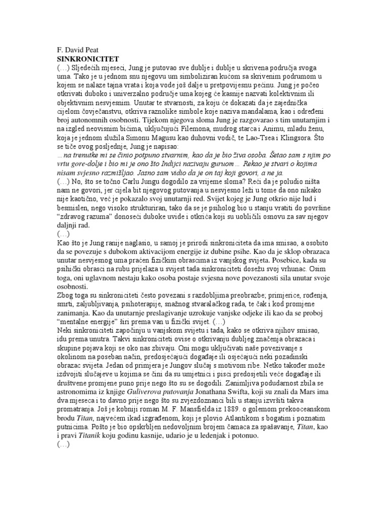 Peat Sinkronicitet | PDF