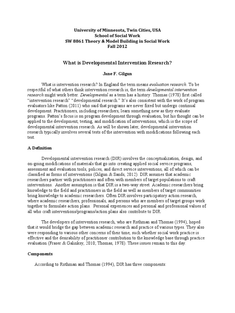 Understanding Developmental Interventions | PDF | Randomized Controlled ...