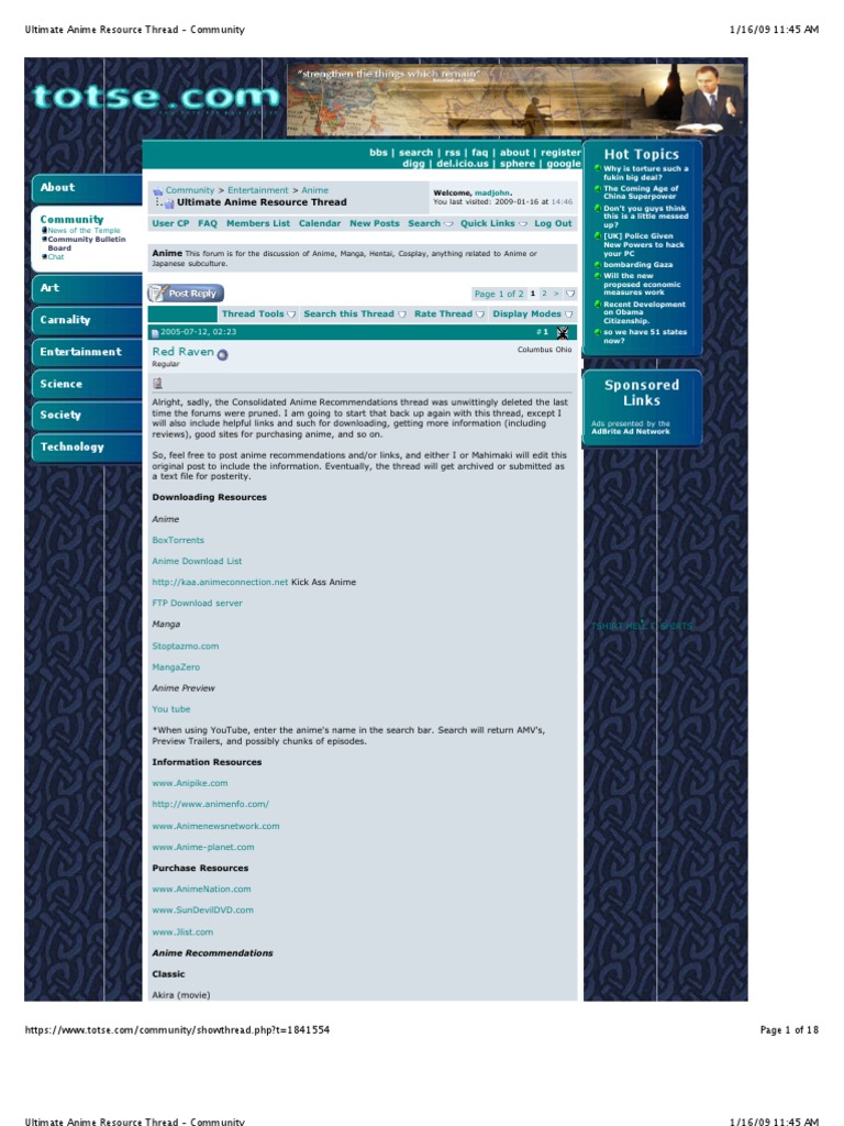 Totse Anime 1 | PDF | Internet Forum | Leisure