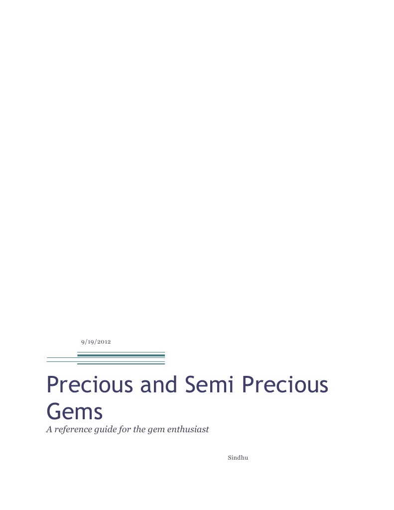 Precious and Semi Precious Gems | PDF | Gemstone | Jewellery