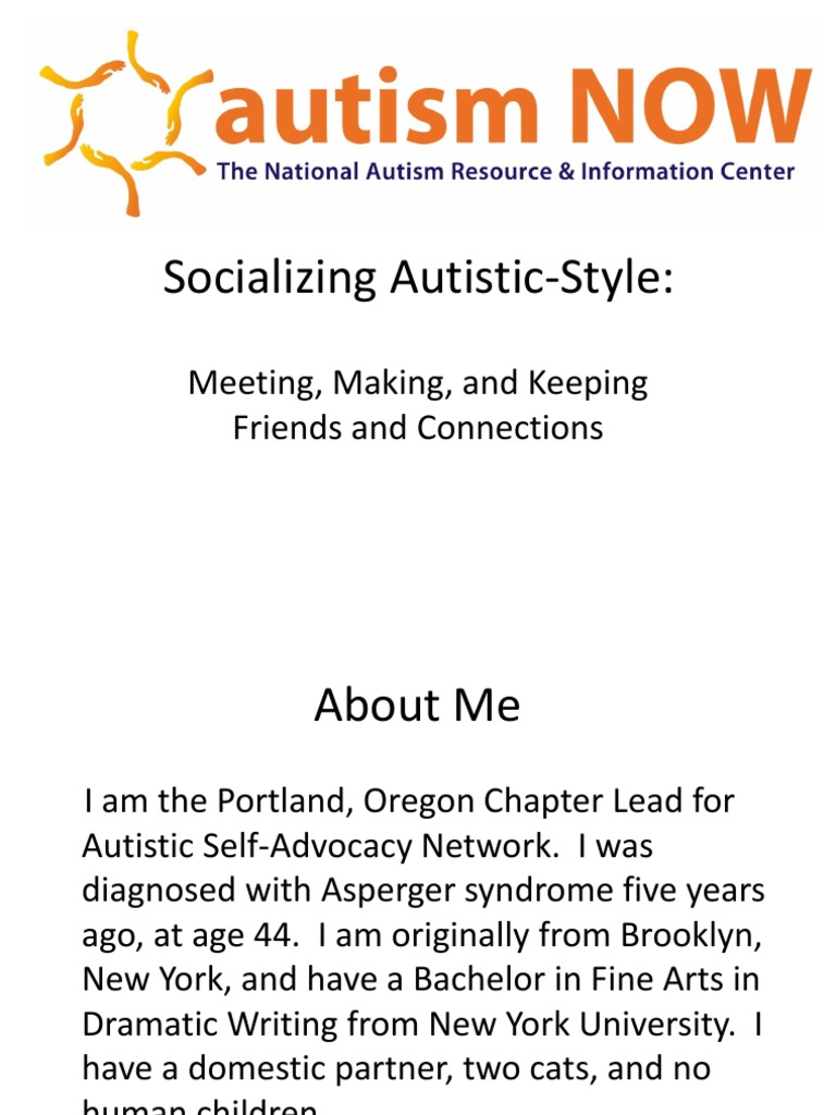 Autistic Self Advocacy Network Webinar With Autism NOW September 11 ...