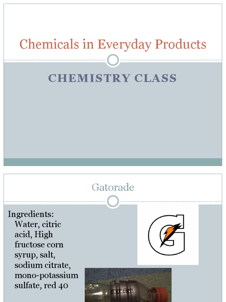 Chemicals in Everyday Products: Chemistry Class | PDF | Carbon Dioxide ...