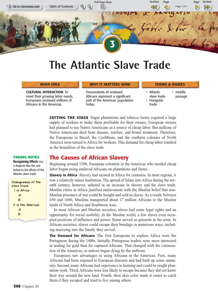 CH 20 Sec 3 - The Atlantic Slave Trade | PDF | Atlantic Slave Trade ...