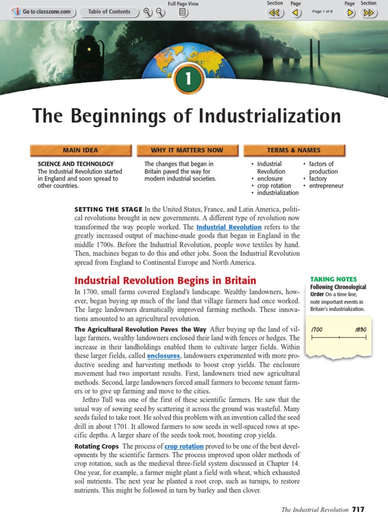CH 25 Sec 1 - The Beginnings of Industrialization | PDF | Industrial ...