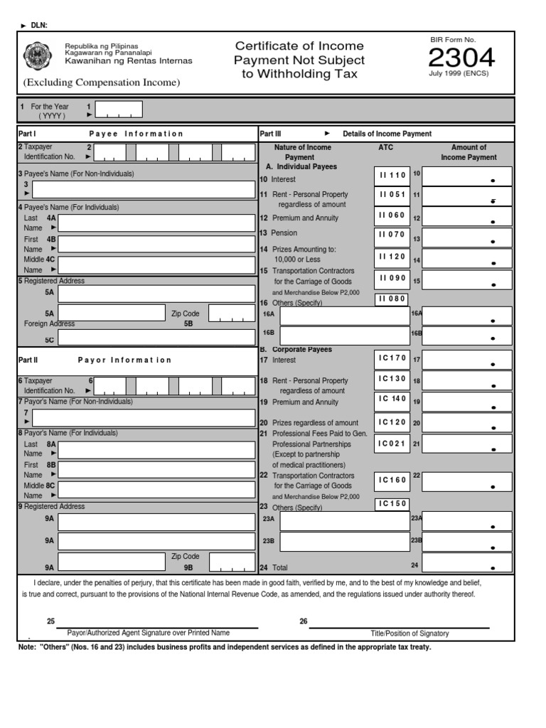 BIR 2305 Form | PDF | Withholding Tax | Insurance