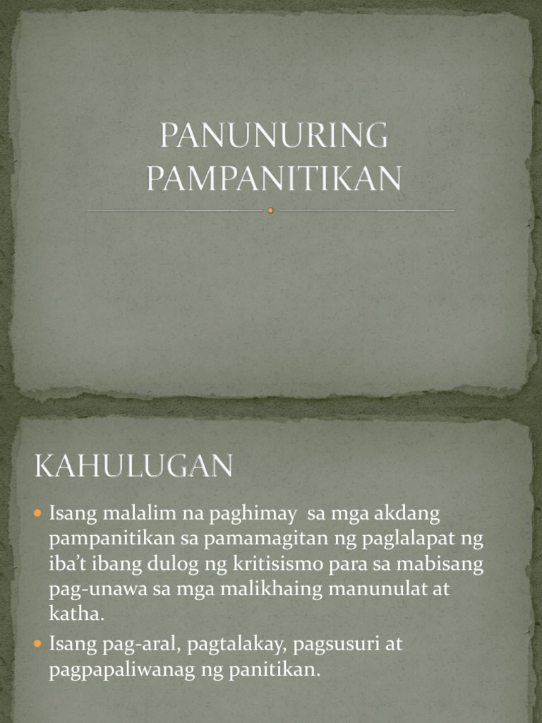 PANUNURING+PAMPANITIKAN