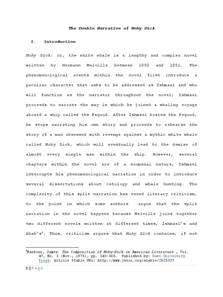 The Double Narrative of Moby Dick | PDF | Moby Dick | Ishmael (Moby Dick)