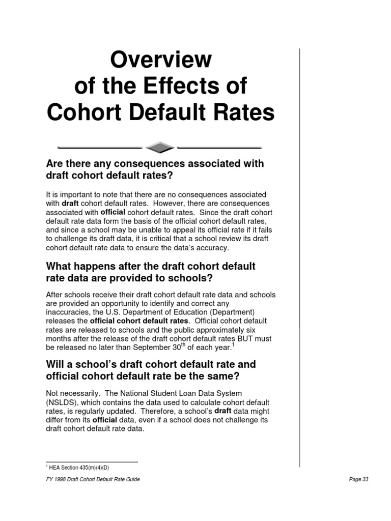 Description: Tags: Overview of The Effects of Cohort Default Rates | PDF