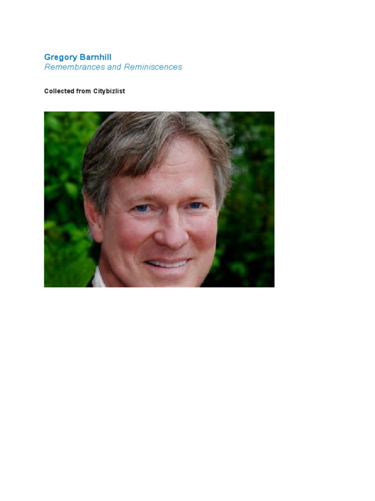 Remembering Greg Barnhill: A Tribute | PDF | Entrepreneurship | Investing