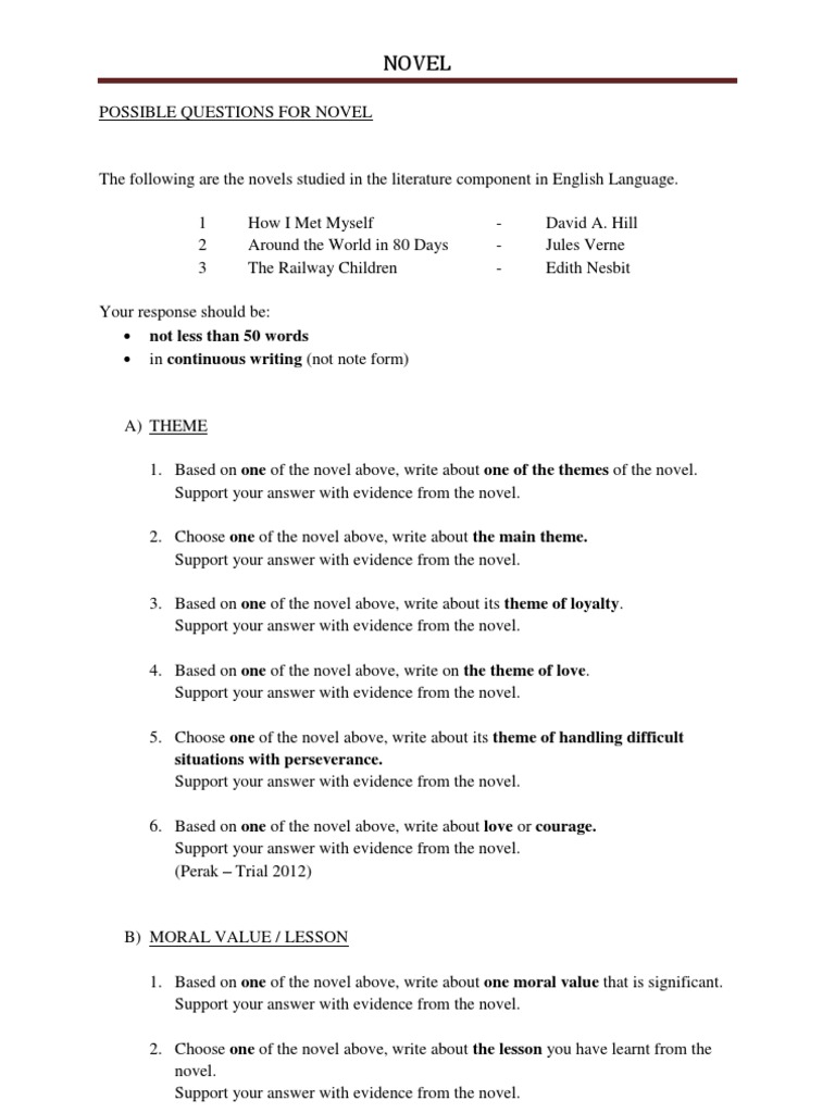 English Module - Form 3 Novel | PDF | Cognition | Psychological Concepts