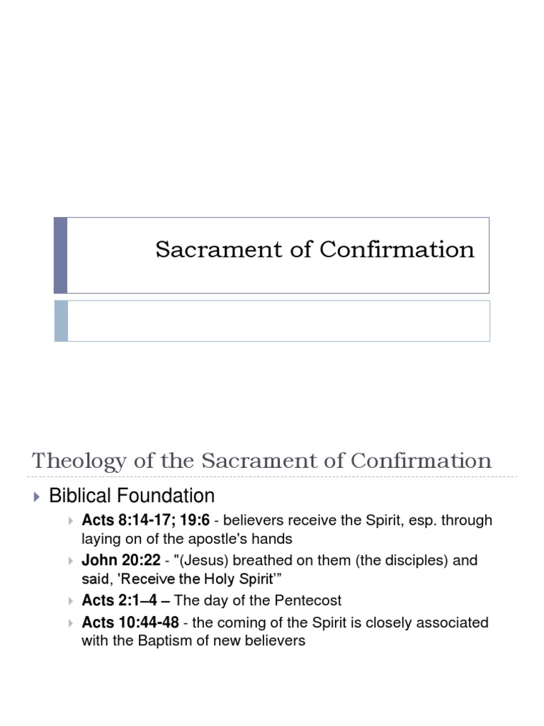 Sacrament of Confirmation | PDF | Confirmation | Baptism