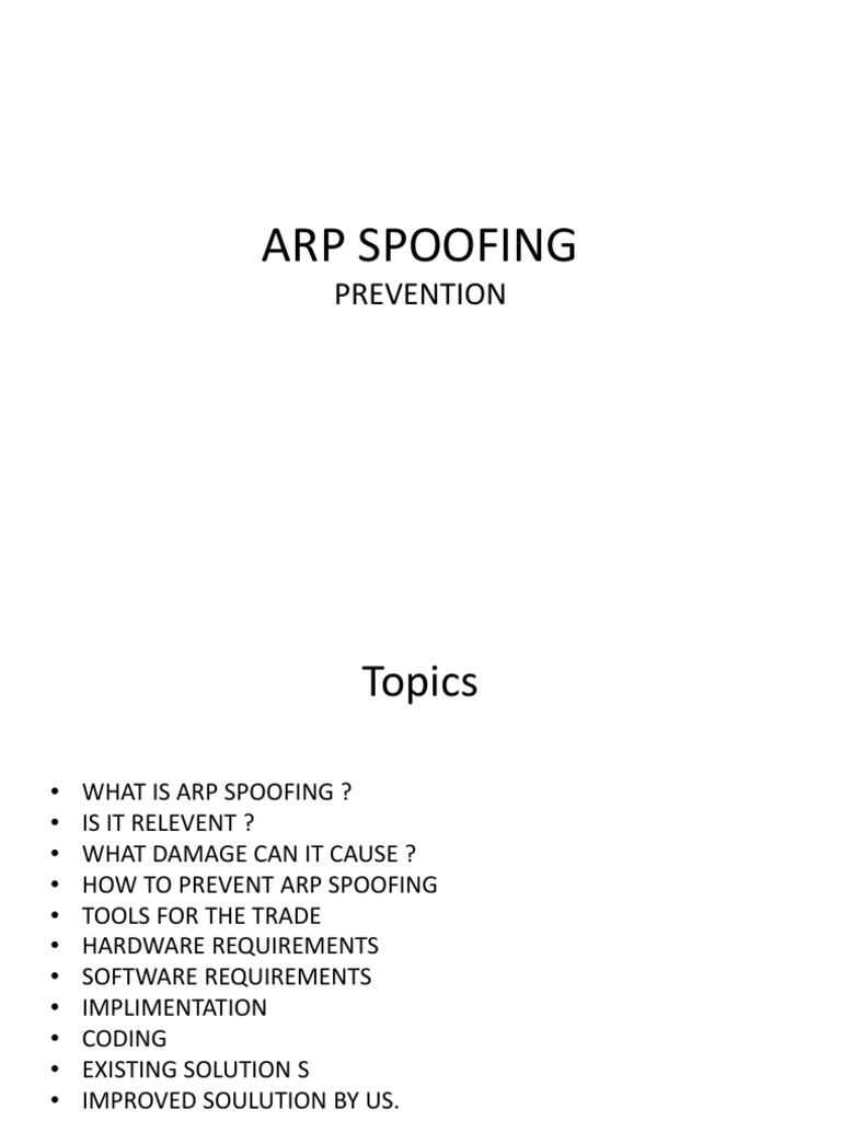 ARP Spoofing Prevention Solutions | PDF | Teaching Methods & Materials