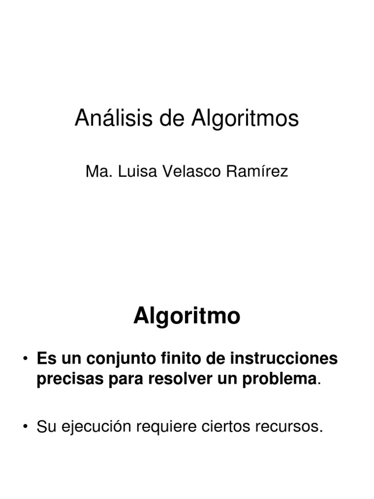 Análisis de Algoritmos | PDF | Teoría de la complejidad computacional ...