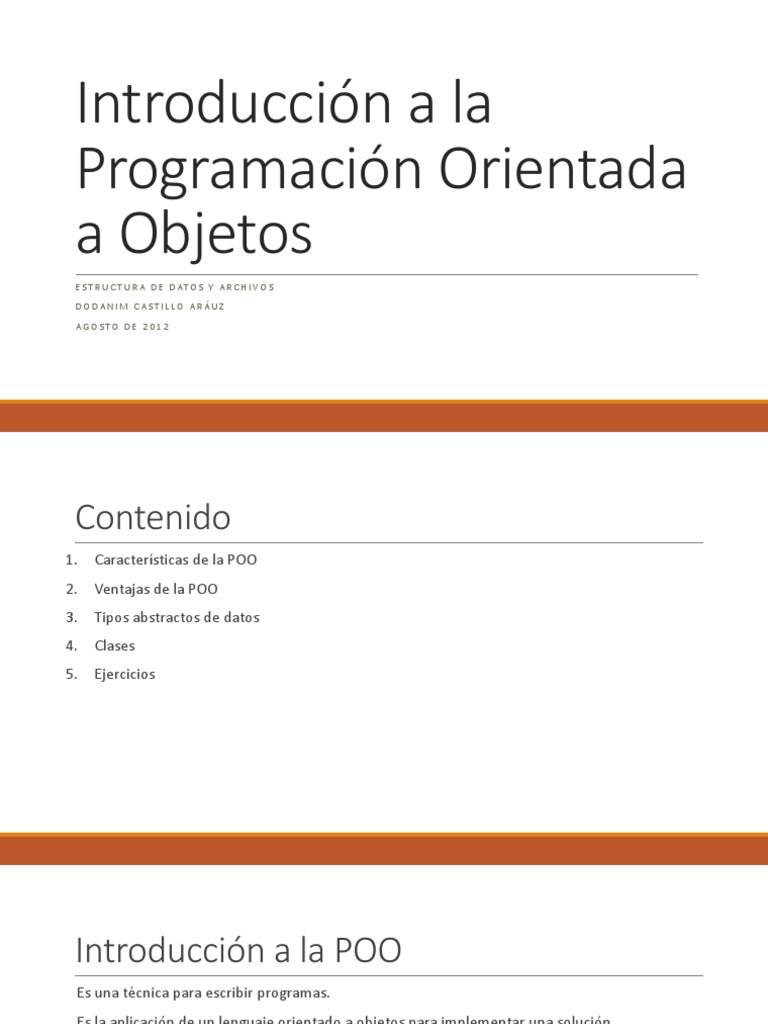 1 - Introducción A La Programación Orientada A Objetos en C++ | PDF ...