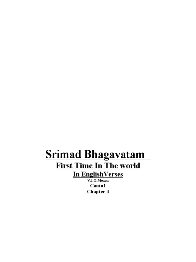 Srimad Bhagavatam Canto 1 English Verses 1 Ch4 | PDF | Vedas | Bhagavata Purana