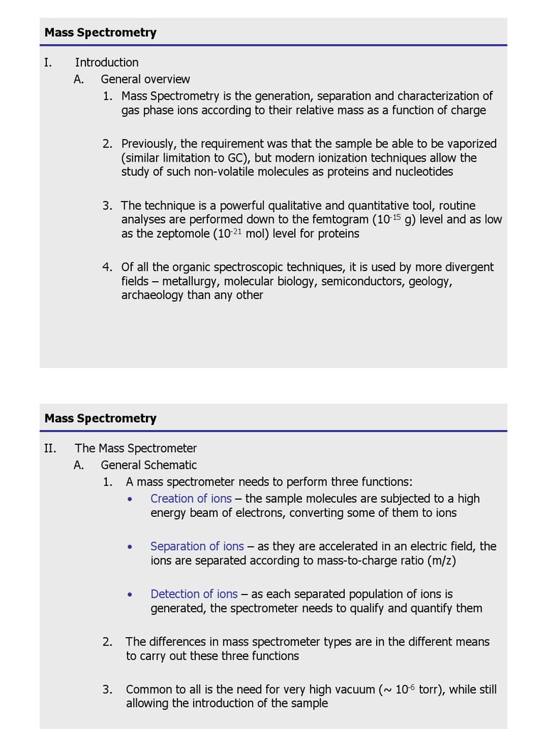 Mass Spectrometry Cheat Sheet
