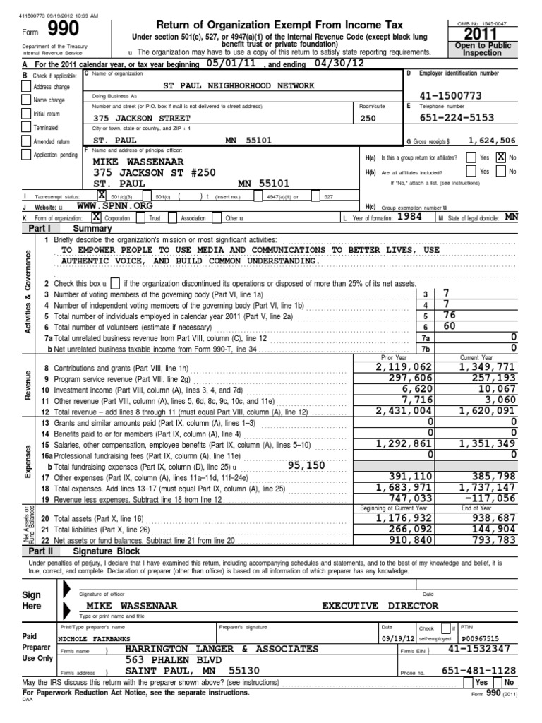 US Tax Return | PDF | 501(C) Organization | Economy Of The United States