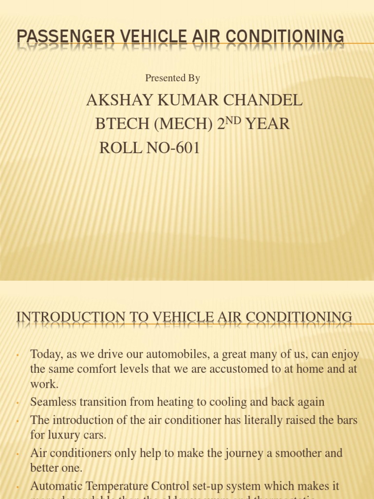 Passenger Vehicle Air Conditioning | PDF | Air Conditioning | Hvac