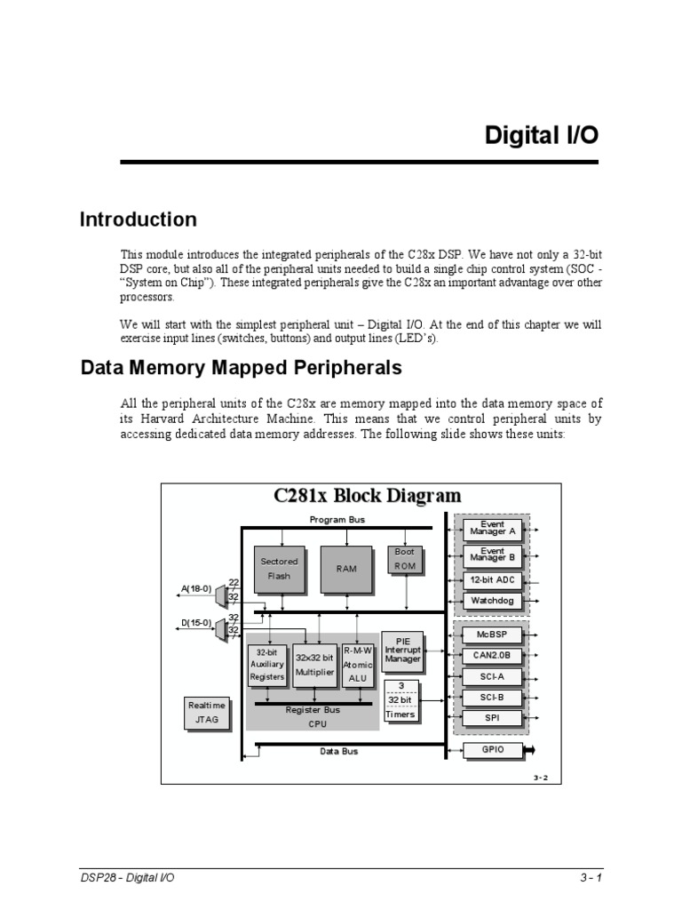 TMS320F2812 - Digital I/O | PDF | Debugging | Computer Data Storage
