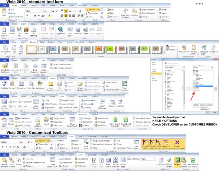 2010 Visio Tool Bars | PDF