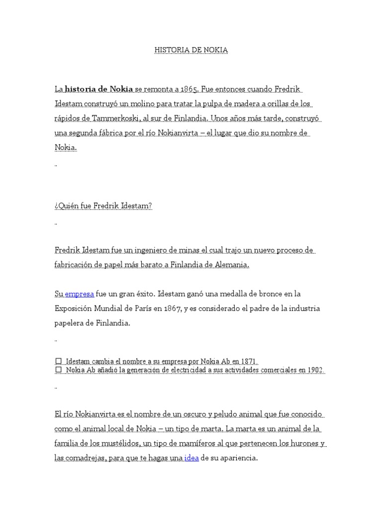 Historia de Nokia | PDF | Nokia | Guatemala