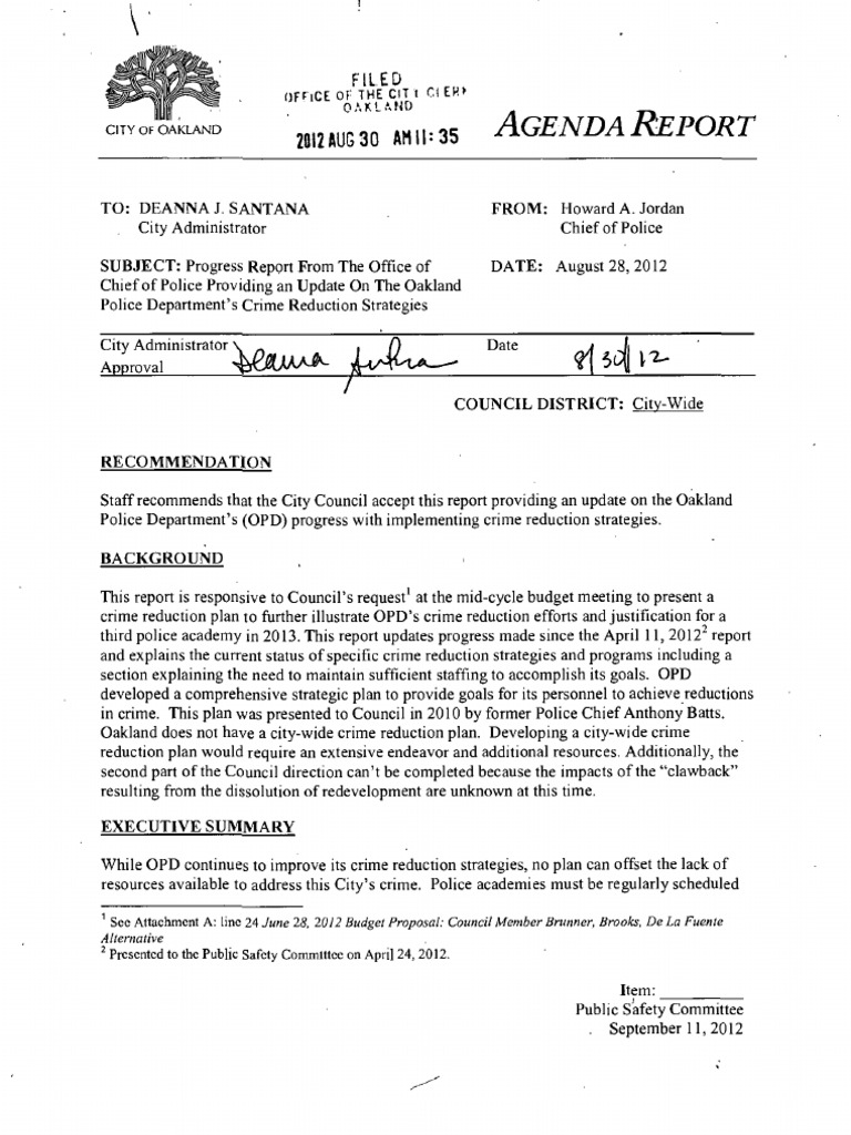 OPD Crime Reduction Plan | Download Free PDF | Violence | Police