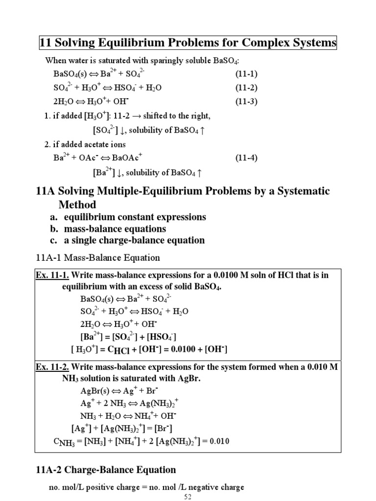 Solving Equilibrium Problems for Complex Systems | PDF | Chemical ...